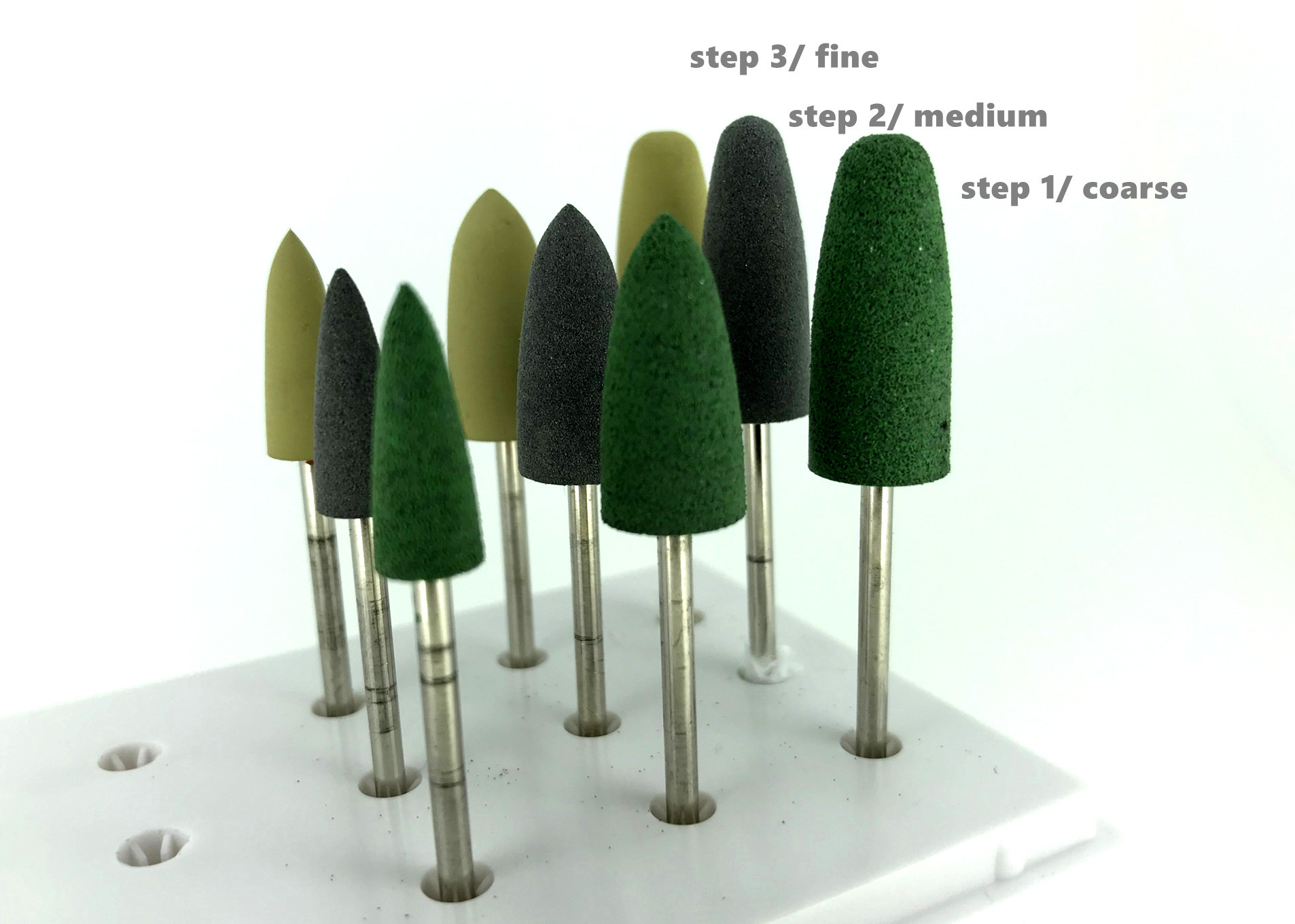 Green Silicone Rubber Polisher Coarse Grit Rubber Polishing Bur